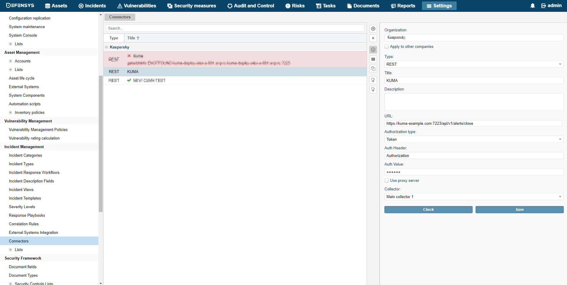 Creating connector in R-Vision SOAR